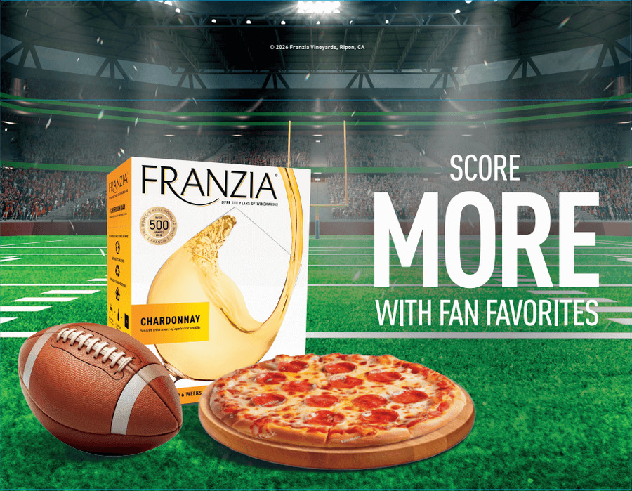 Franzia Gameday Double Sided Case Talker - Chillable Red and Chardonnay ...