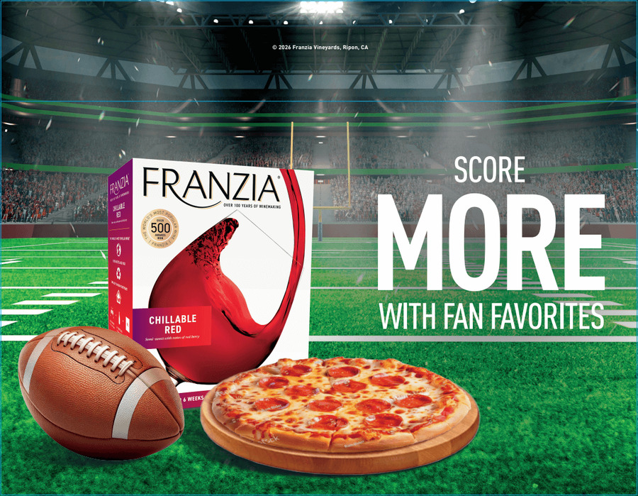 Franzia Gameday Double Sided Case Talker - Chillable Red and Chardonnay ...